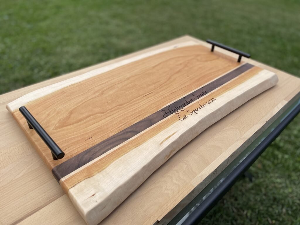 Custom Engraved Multiple Species Live Edge Charcuterie Board – High Gravity Millworks